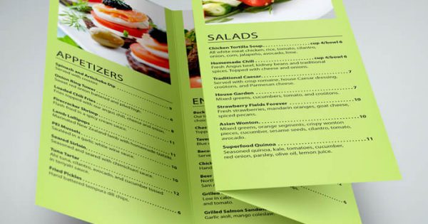 Double - Parallel Folded Custom Menus | PGprint.com